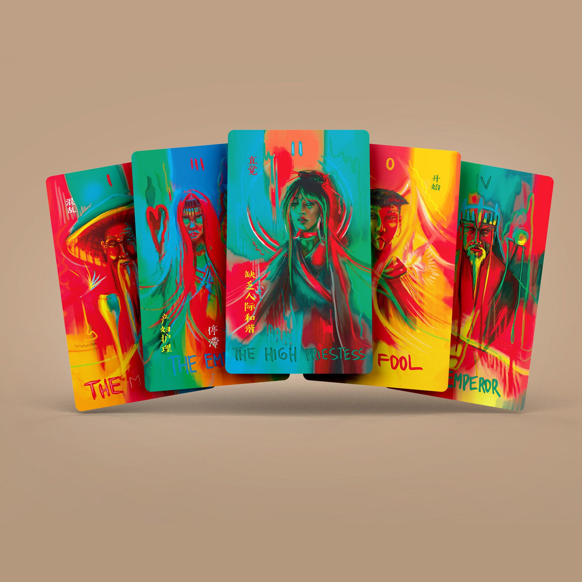 The Neon Tarot Deck 78 Cards Deck - Dark Synevyr